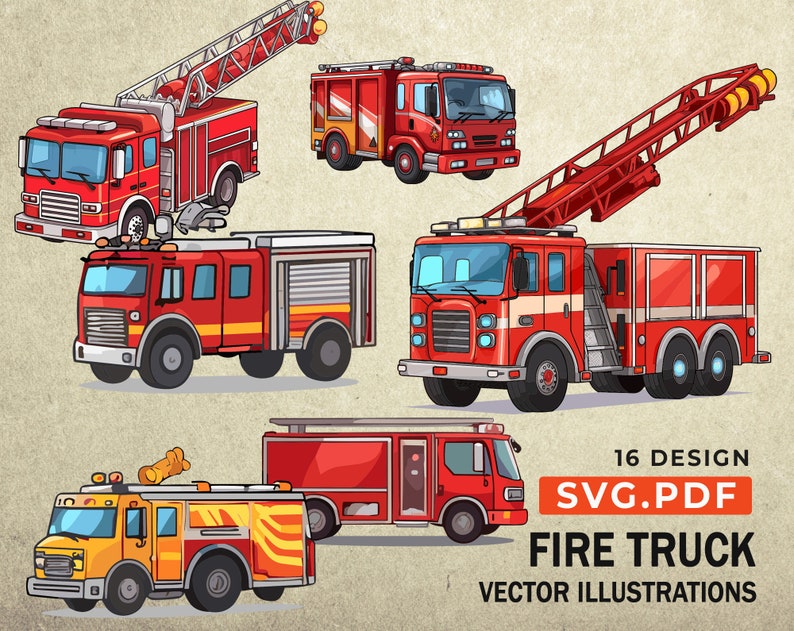 Fire Truck, Fire Fighting, Fire Station, SVG PDF, Clipart, Personal and ...