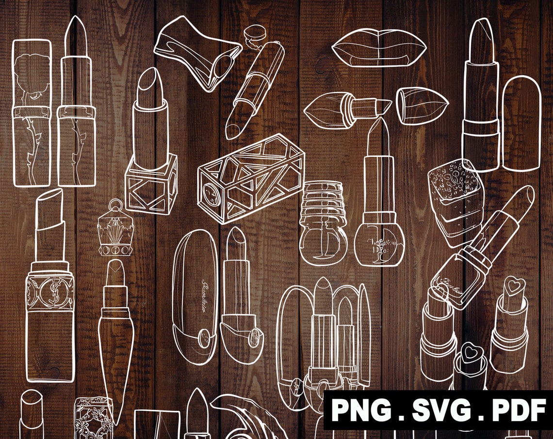Lipstick Designs SVG PNG PDF Clipart Personal and - Etsy