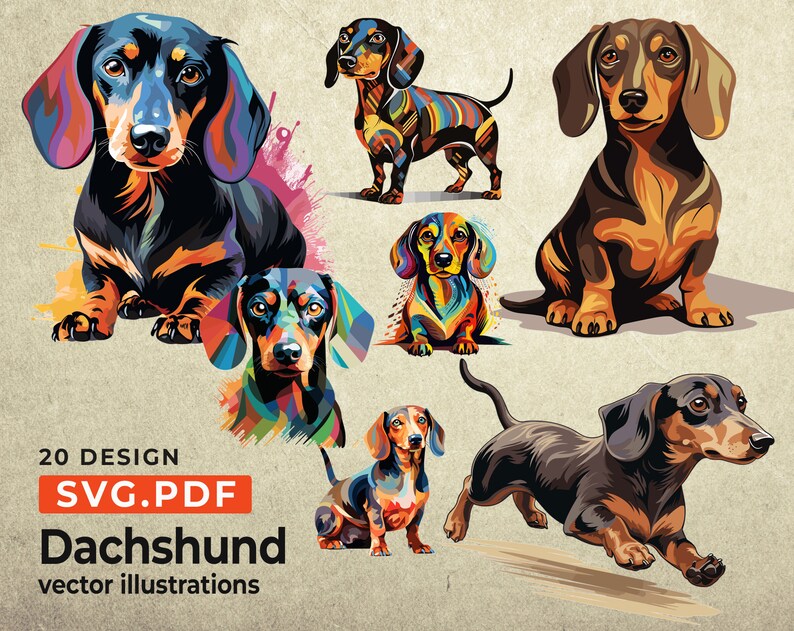 Dachshund Clipart, Dachshund Svg, Dachshund Pdf, Wiener Dog, Doxie ...