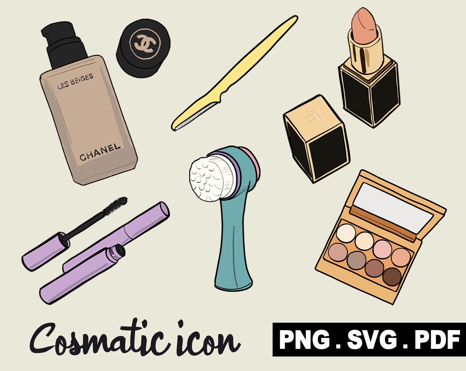 Cosmetic Designs SVG PNG PDF, Clipart, Personal and Commercial Use ...