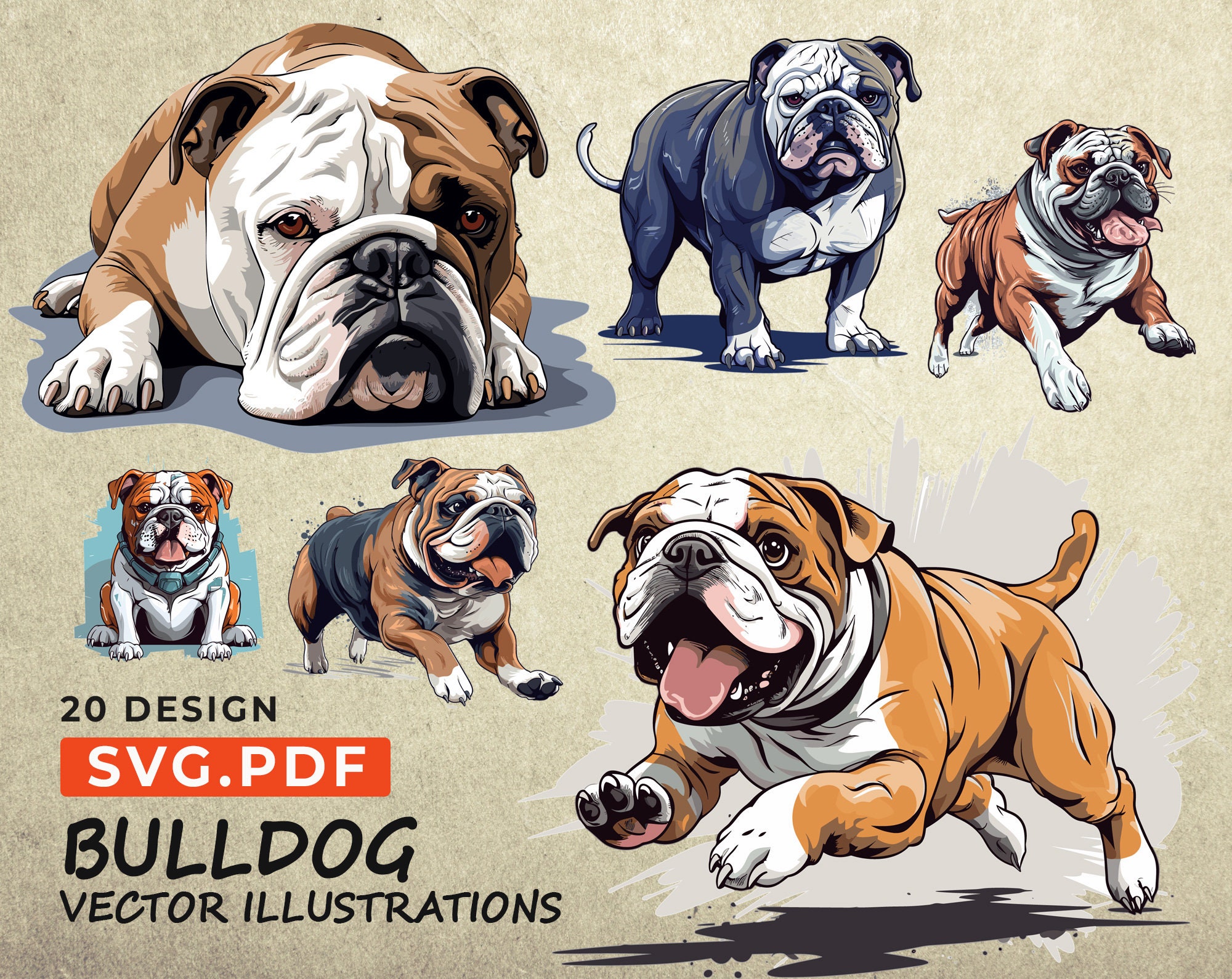 Bulldog Clipart, Bulldog Svg, Bulldog Pdf, English Bulldog, Bullies ...