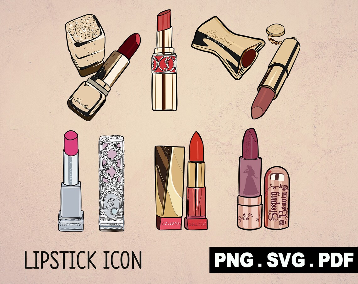 Lipstick Designs SVG PNG PDF Clipart Personal and - Etsy