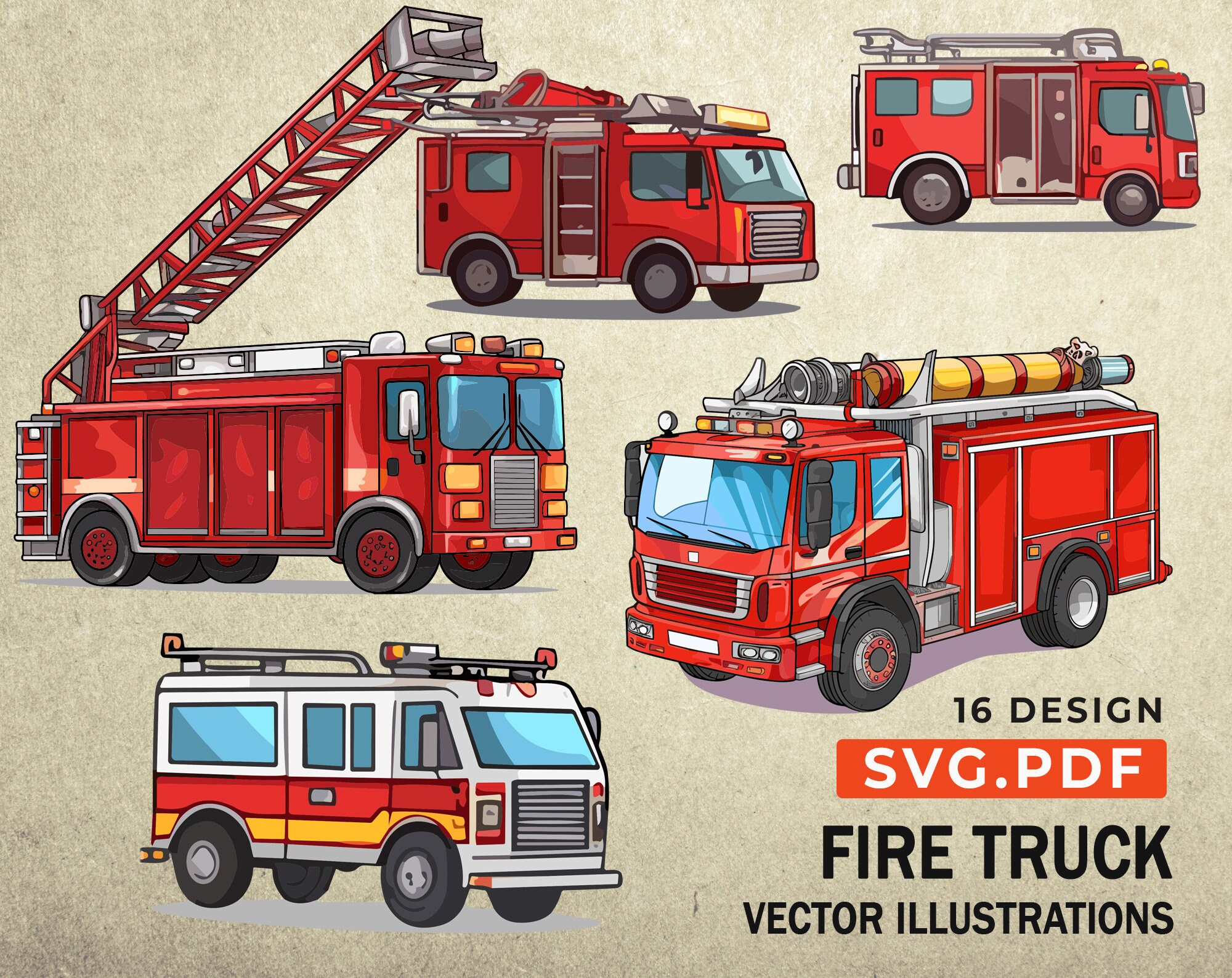 Fire Truck, Fire Fighting, Fire Station, SVG PDF, Clipart, Personal and ...