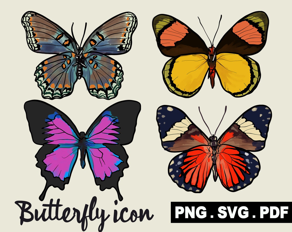 Butterfly Designs SVG PNG PDF Clipart Personal and | Etsy