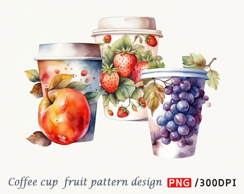 Disposable Cup, Plastic Cup, Fruit Pattern, Coffee Cup, Fruit Juice ...