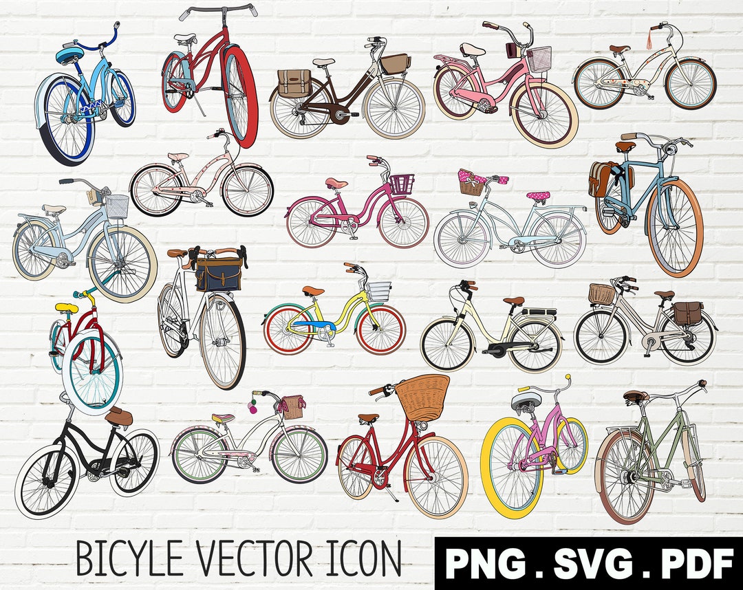 Bicycle Designs, SVG, PNG, PDF, Clipart, Personal and Commercial Use ...