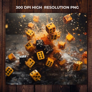 Dice Pieces Falling Out 20 Oz Skinny Tumbler Sublimation Design, Instant Digital Download PNG ...