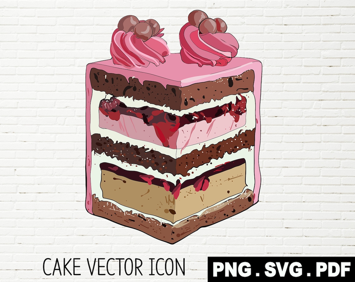Cake Designs, SVG, PNG, PDF, Clipart, Personal and Commercial Use ...