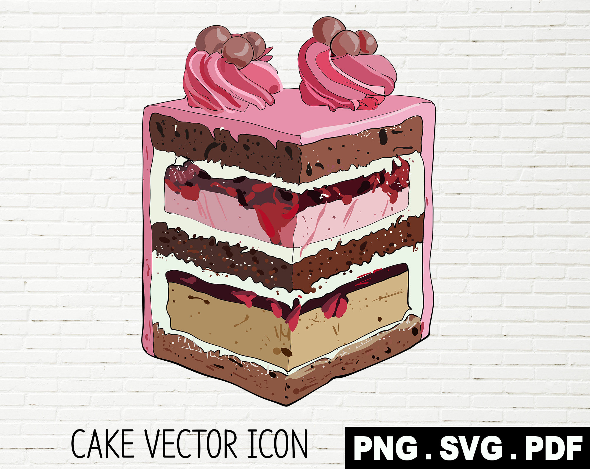 Cake Designs, SVG, PNG, PDF, Clipart, Personal and Commercial Use ...