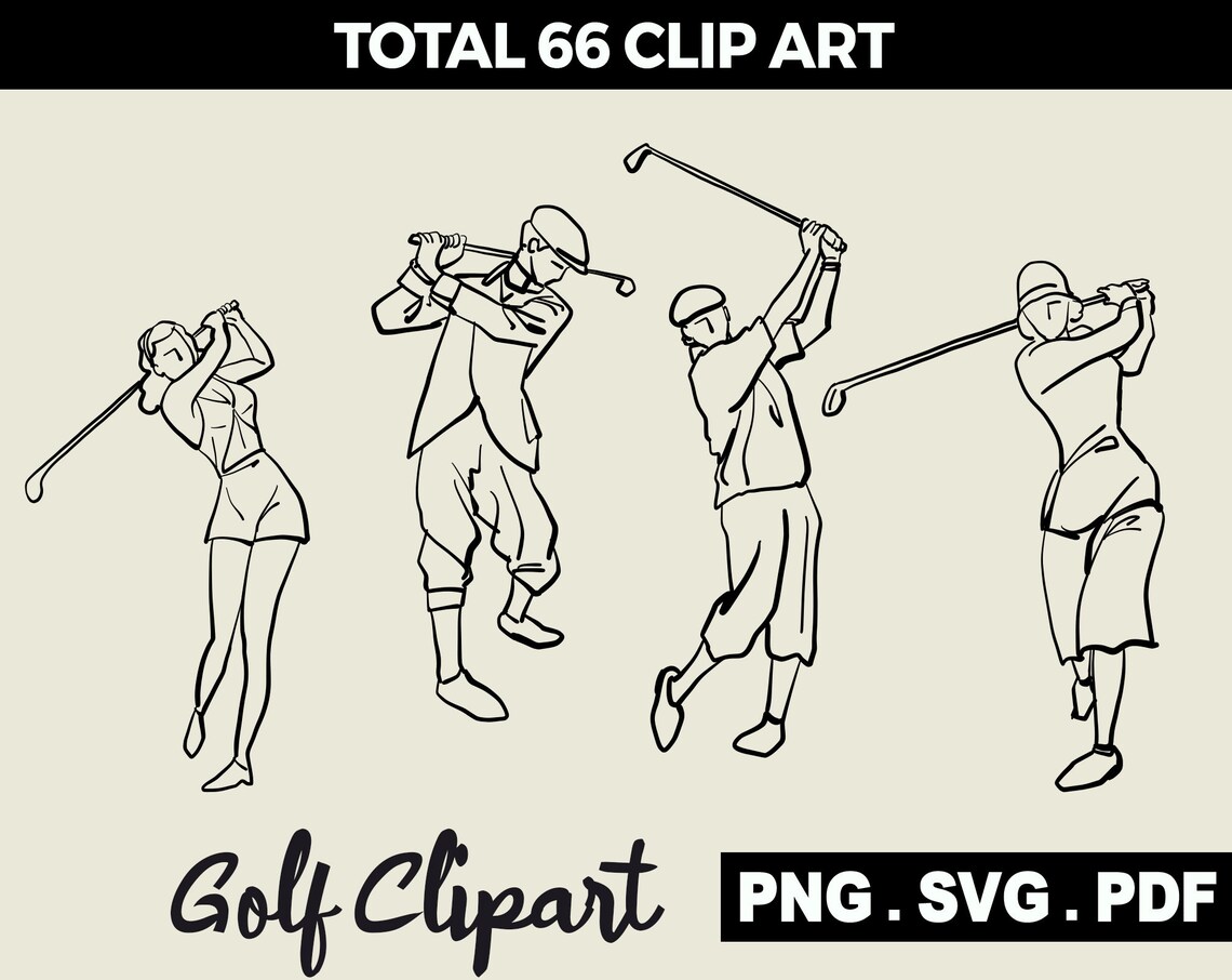Classic Golf Swing Designs SVG PNG PDF, Clipart, Personal and ...
