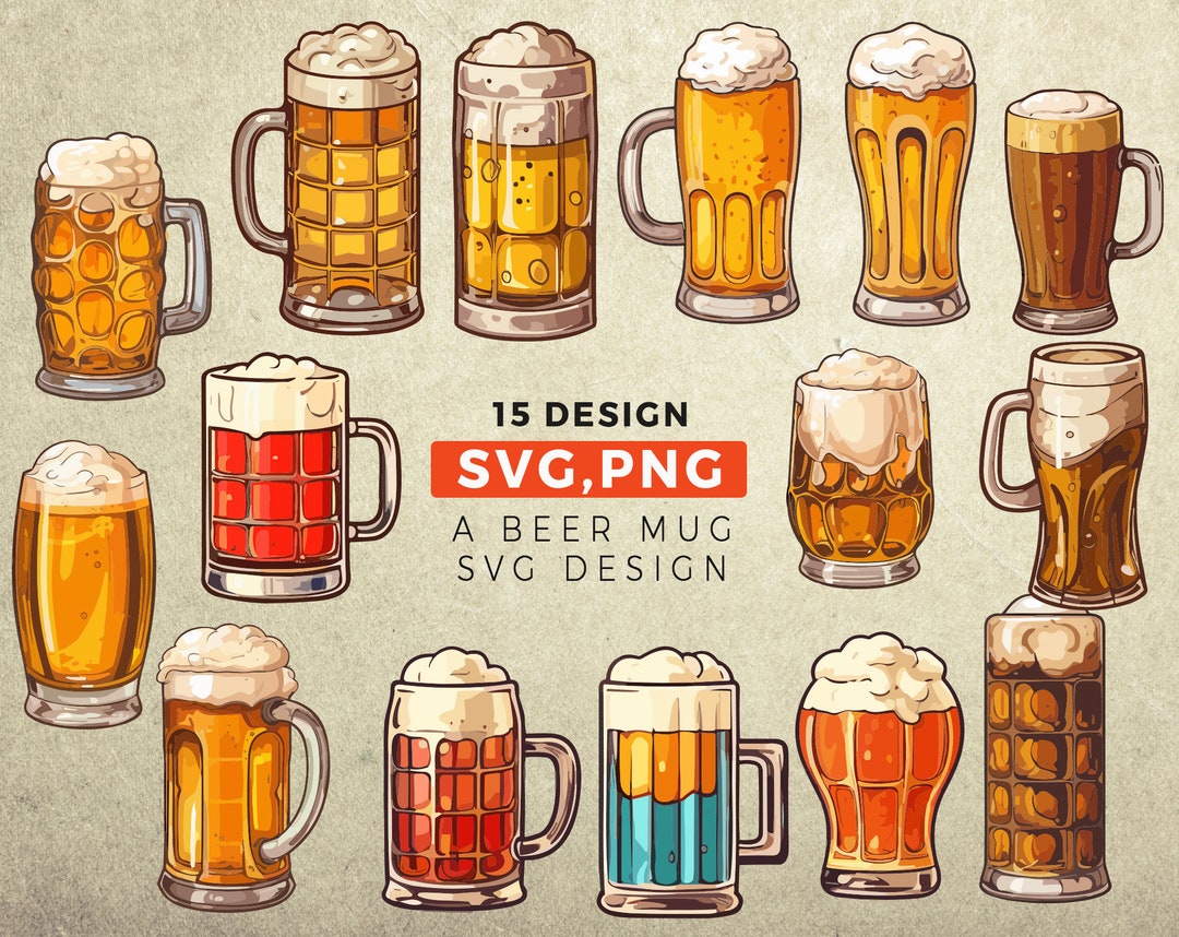 Beer Mug Vector Image, Beer Vector Image. Digital Print, Instant ...