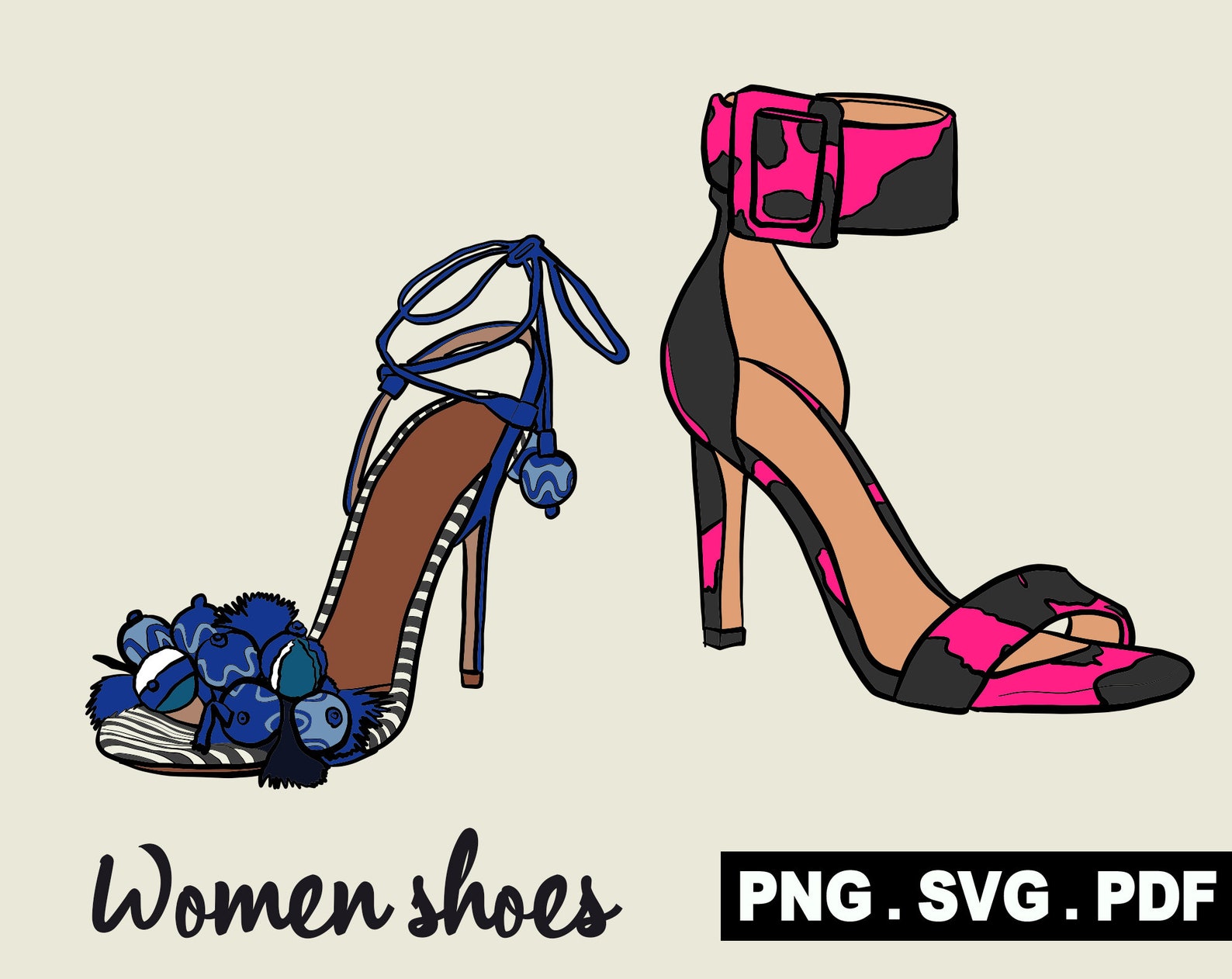 Women Shoes Designs SVG PNG PDF Clipart Personal and - Etsy