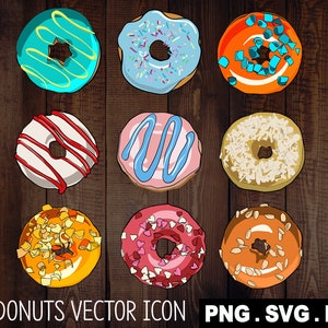 Donuts Designs, SVG, PNG, PDF, Clipart, Personal and Commercial Use ...