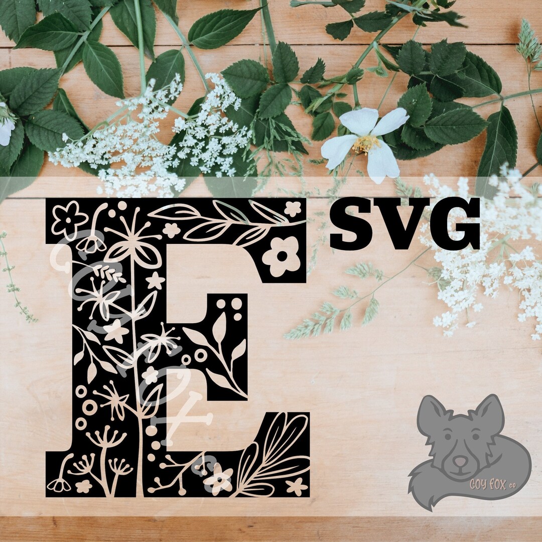 Floral Alphabet Monogram Letter E Svg SVG Clip Art - Etsy