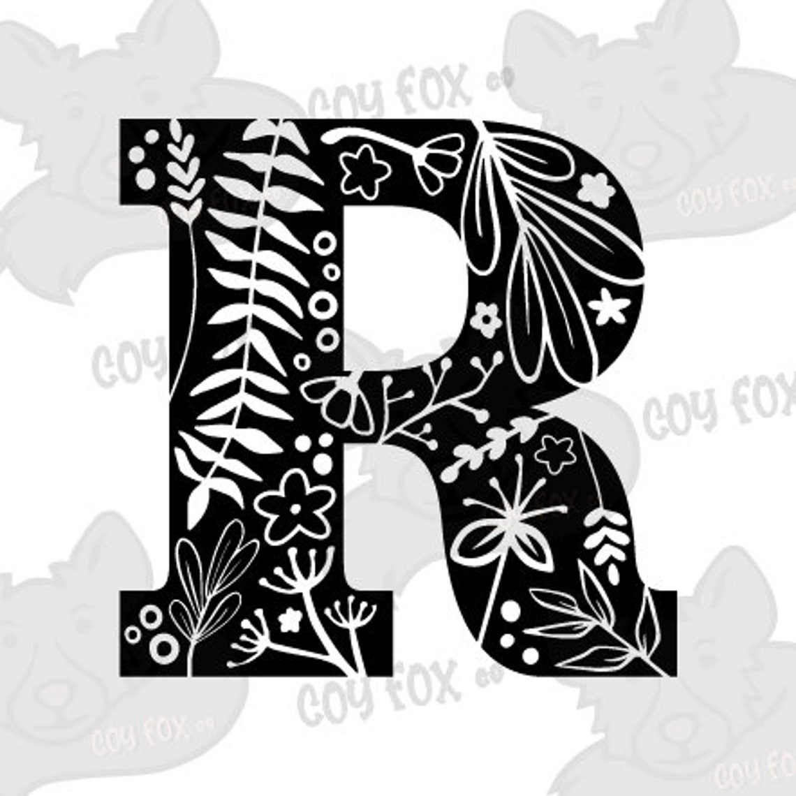 Floral Alphabet Monogram Letter R Svg SVG Clip Art Vector Artwork Dxf ...