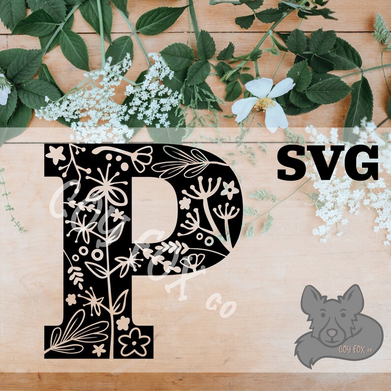Floral Alphabet Monogram Letter P Svg SVG Clip Art - Etsy