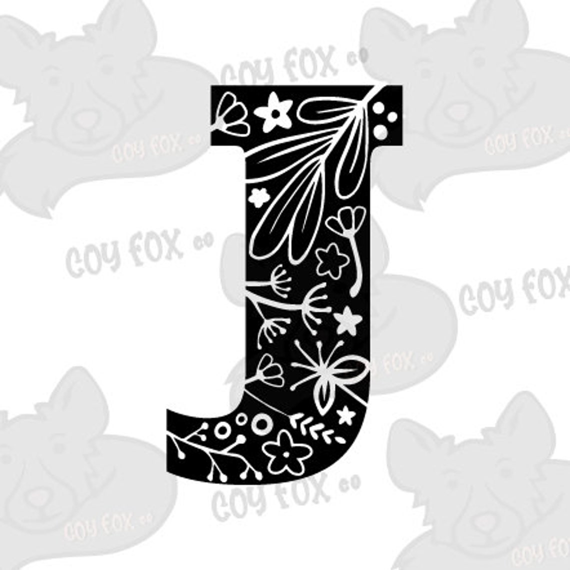 Floral Alphabet Monogram Letter J Svg SVG Clip Art Vector Artwork Dxf ...