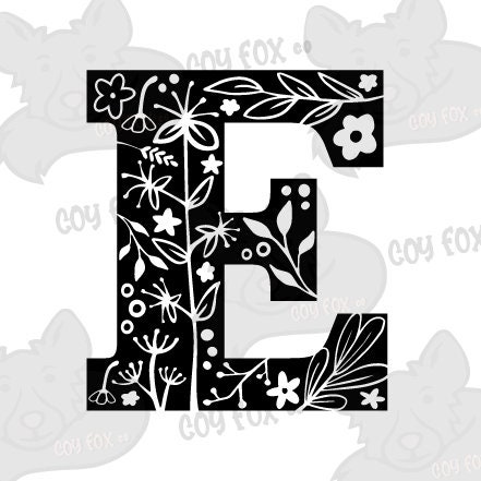 Floral Alphabet Monogram Letter E Svg SVG Clip Art - Etsy