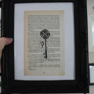 Coraline Key Lino Print on Vintage Book Page - Handmade Wall Art - Etsy