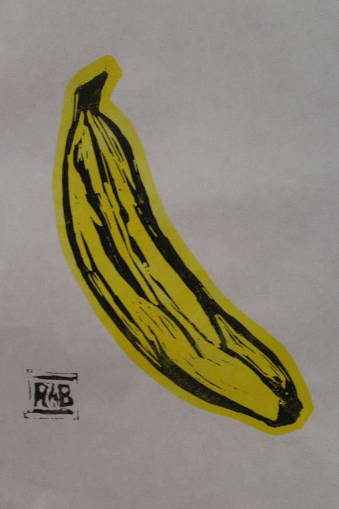 Lino Cut Print of a Banana, Home Decor , Art. - Etsy