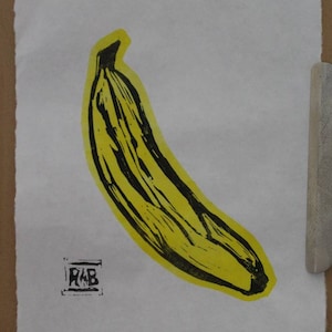 Lino Cut Print of a Banana, Home Decor , Art. - Etsy