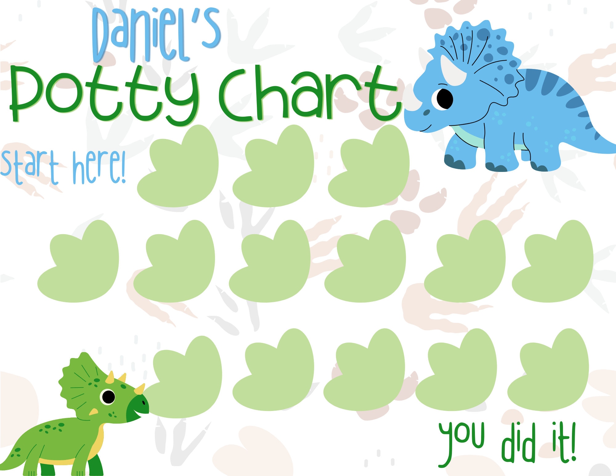 Dinosaur Potty Training Chart, Dinosaur Sticker Chart - Etsy