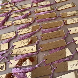 Gold Tasselled Wedding Place Names Wedding Place Name Setting Name ...