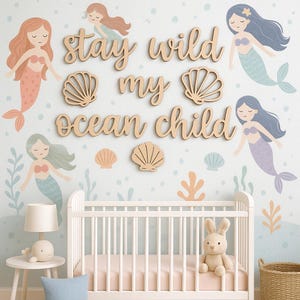 Ocean Nursery Wall Sign: Birch Wood, Seashell Decor - Etsy