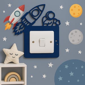 Space Theme Light Switch Surround: Laser Cut Nursery Decor - Space ...