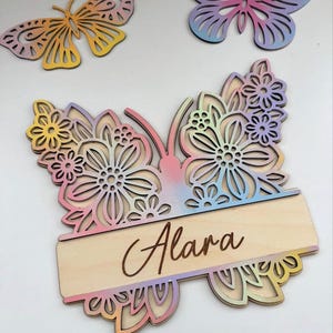 Personalized Laser Cut Butterfly Name Sign: Wooden Wall Decor - Etsy