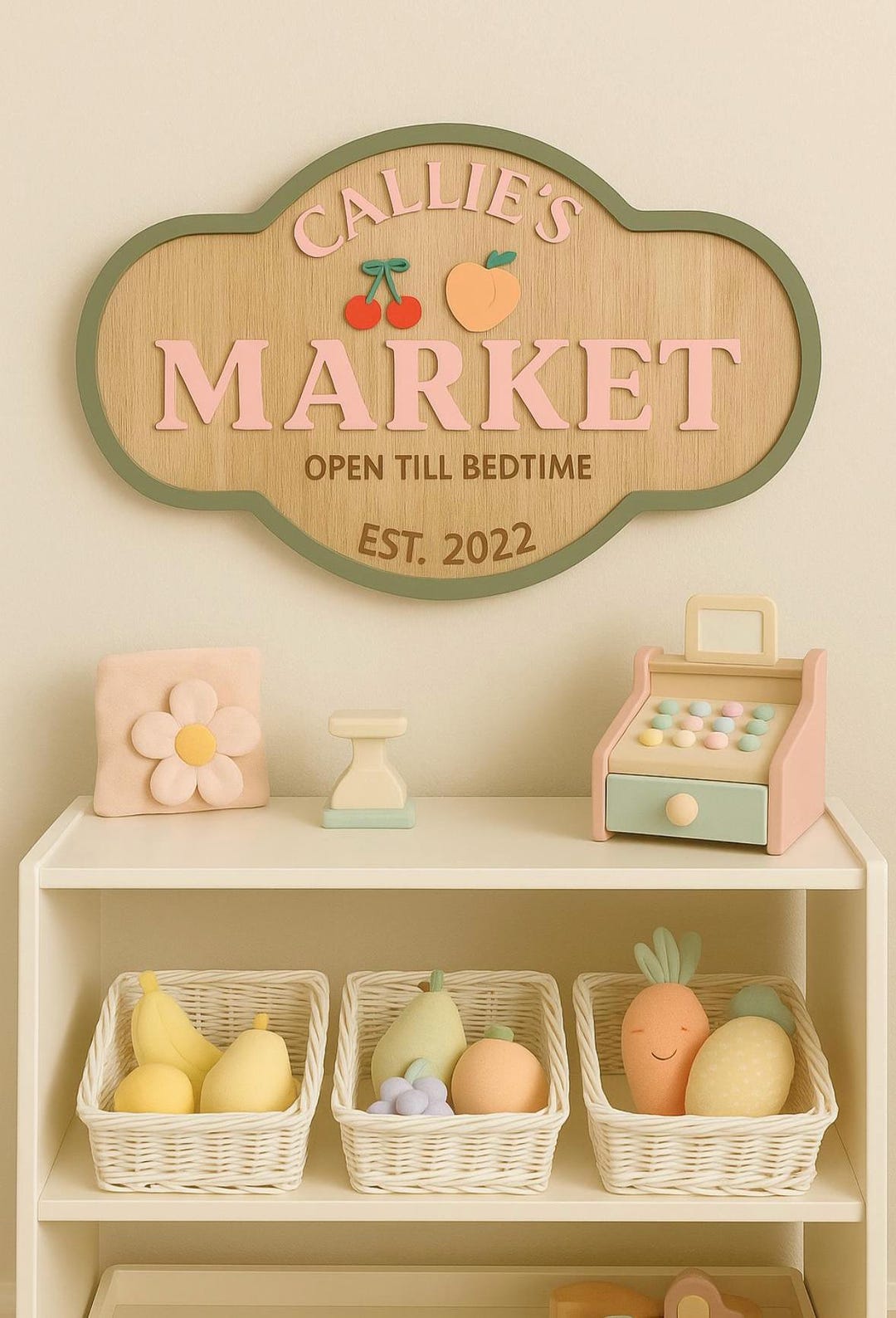 Custom Wooden Play Market Sign | Kids’ Pretend Play Shop Sign ...