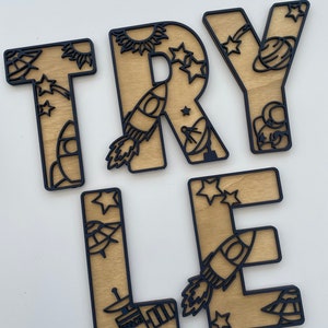 Space Theme Letters - Space Sign - Space Name Sign - Space Theme ...