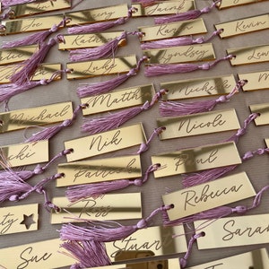 Gold Tasselled Wedding Place Names Wedding Place Name Setting Name ...