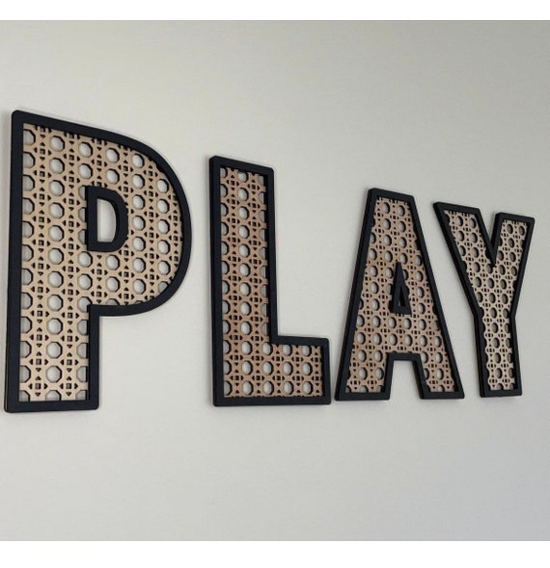 Rattan XL Signs | Rattan Letters | Personalised Name | Children Wall ...