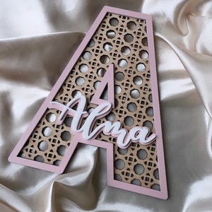 Rattan Effect Letters Rattan Sign Rattan Letters Wooden Alphabet Wooden ...