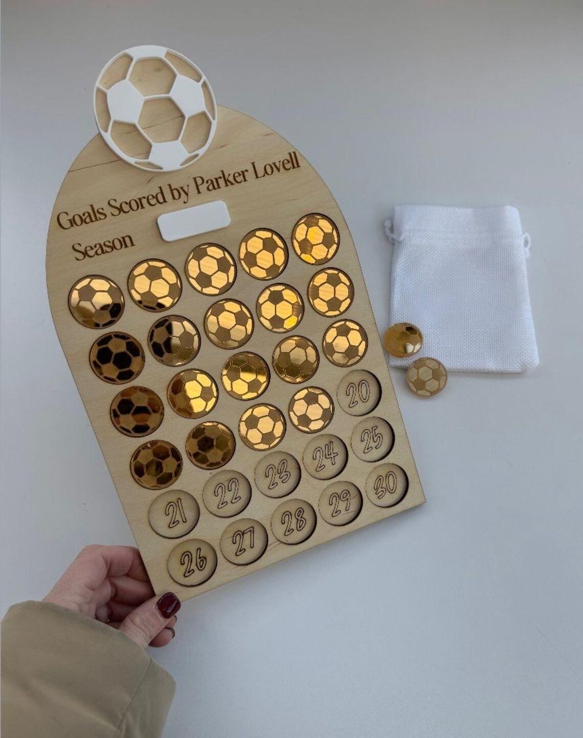 Personalised Football Goal Tracker | Custom Striker Gift | Goal Scorer ...