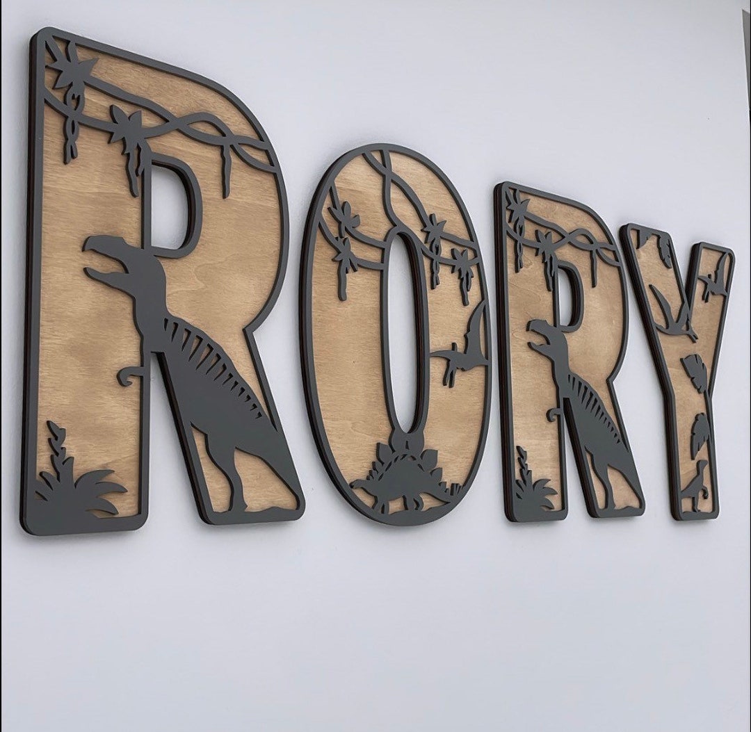 Dinosaur Name Sign, Dinosaur Letters, Dinosaur Bedroom, Dinosaur Wall ...
