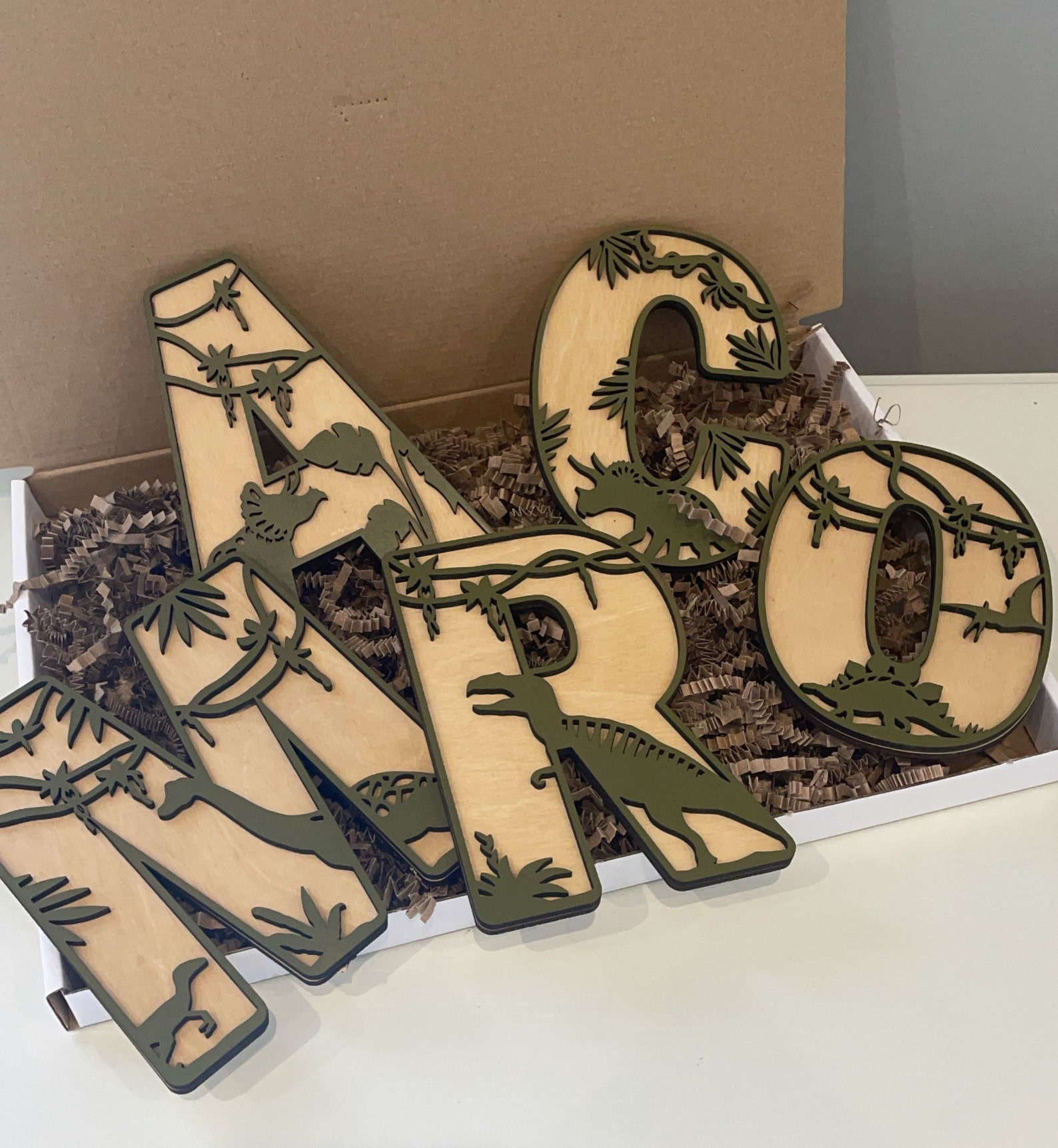 Dinosaur XL Wooden Name Sign Dino Theme Black Dinosaur Dinosaur Name ...