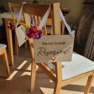 Engraved Wood Reserved Wedding Sign: Chiffon Ribbon, Boho Decor - Etsy