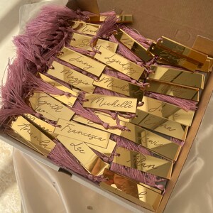 Gold Tasselled Wedding Place Names Wedding Place Name Setting Name ...