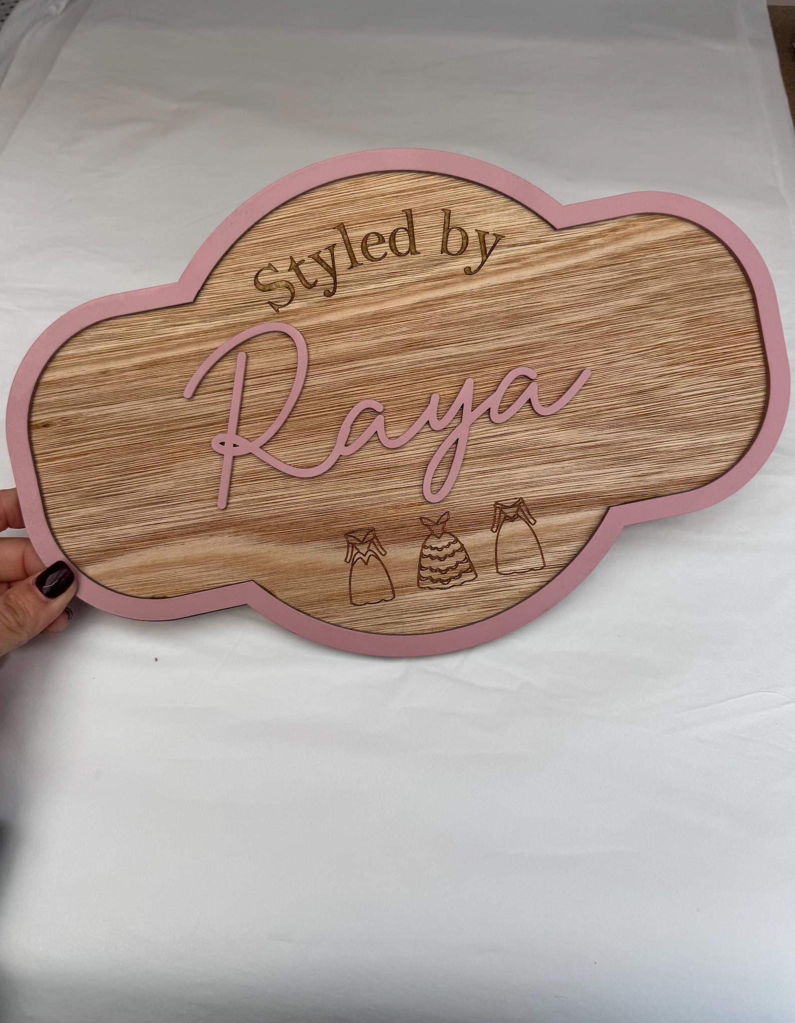 Personalized "styled by [name]" Wooden Sign - Dress-up Playroom Decor ...