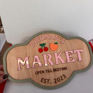 Custom Wooden Play Market Sign | Kids’ Pretend Play Shop Sign ...