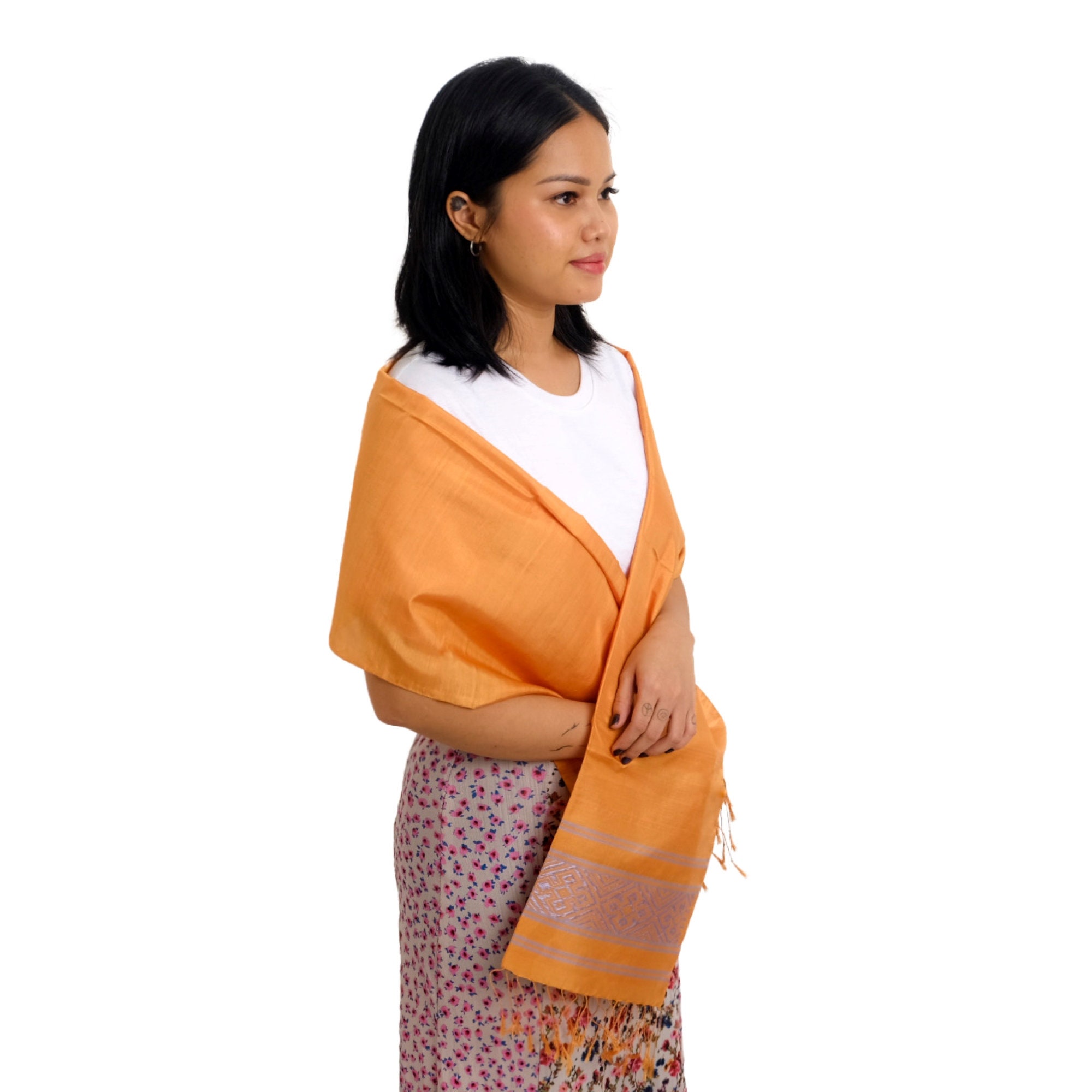 Mulberry Handmade Silk Scarf, Hand Woven Scarf With Fringe, Designer ...