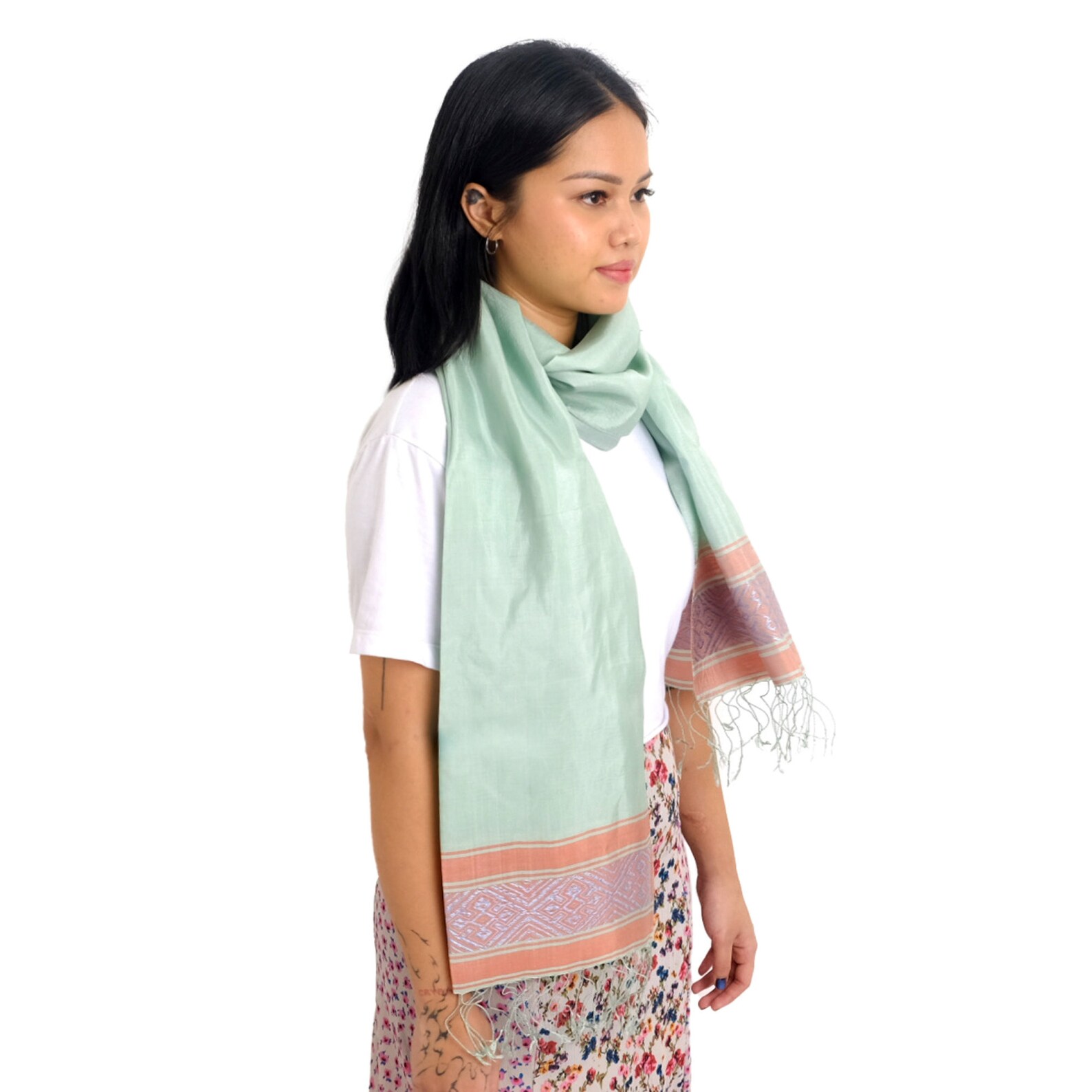 Mulberry Handmade Silk Scarf, Hand Woven Scarf With Fringe, Designer ...