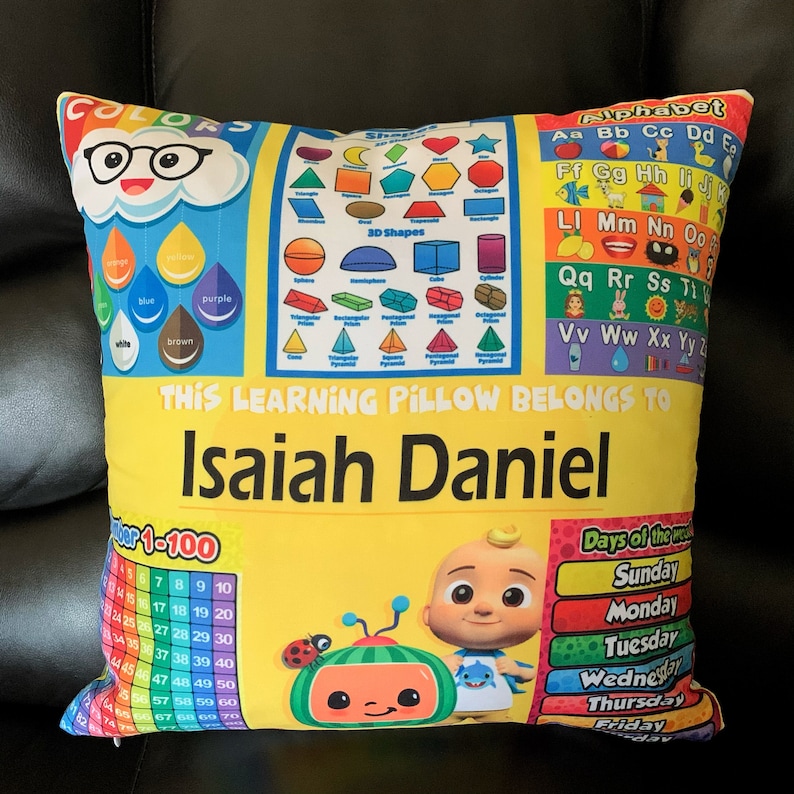 Kids Learning Pillow, Personalized Pillow, Custom Kids Pillow - Etsy