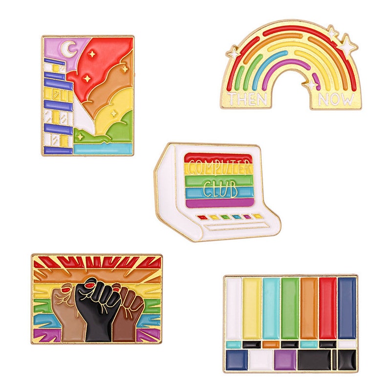 Rainbow Bridge Pin Hard Enamel Computer Club Pin Lovely Cute - Etsy