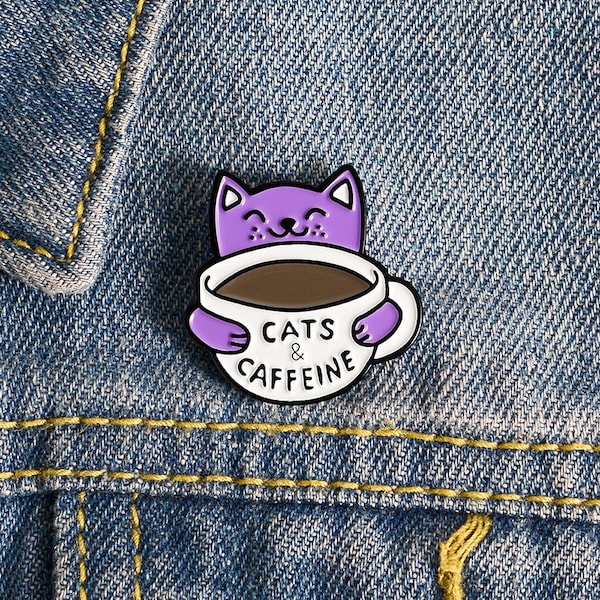 Enamel Cat Pin - Etsy