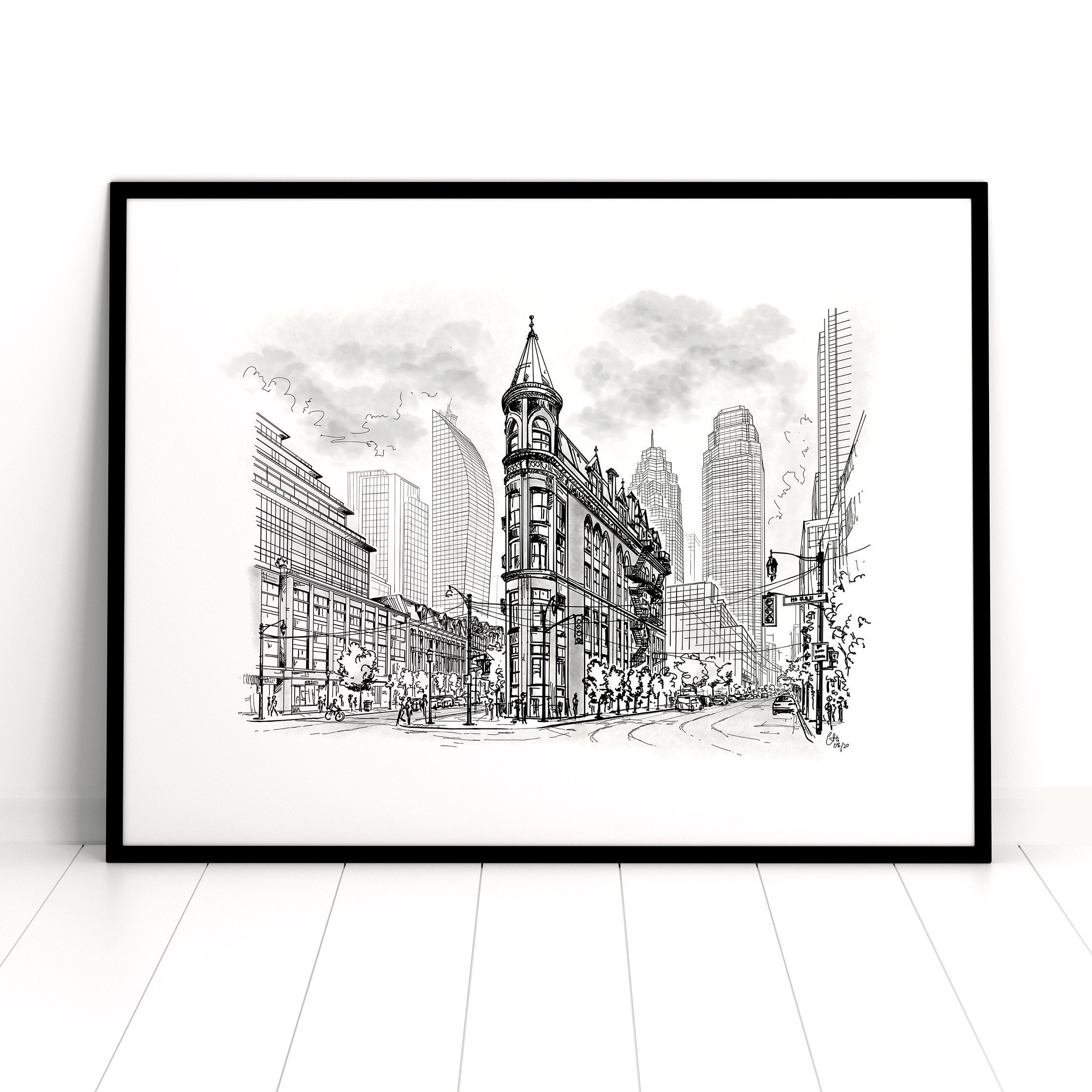 Gooderham Building - Toronto, ON - Cityscape Sketch Print - Etsy