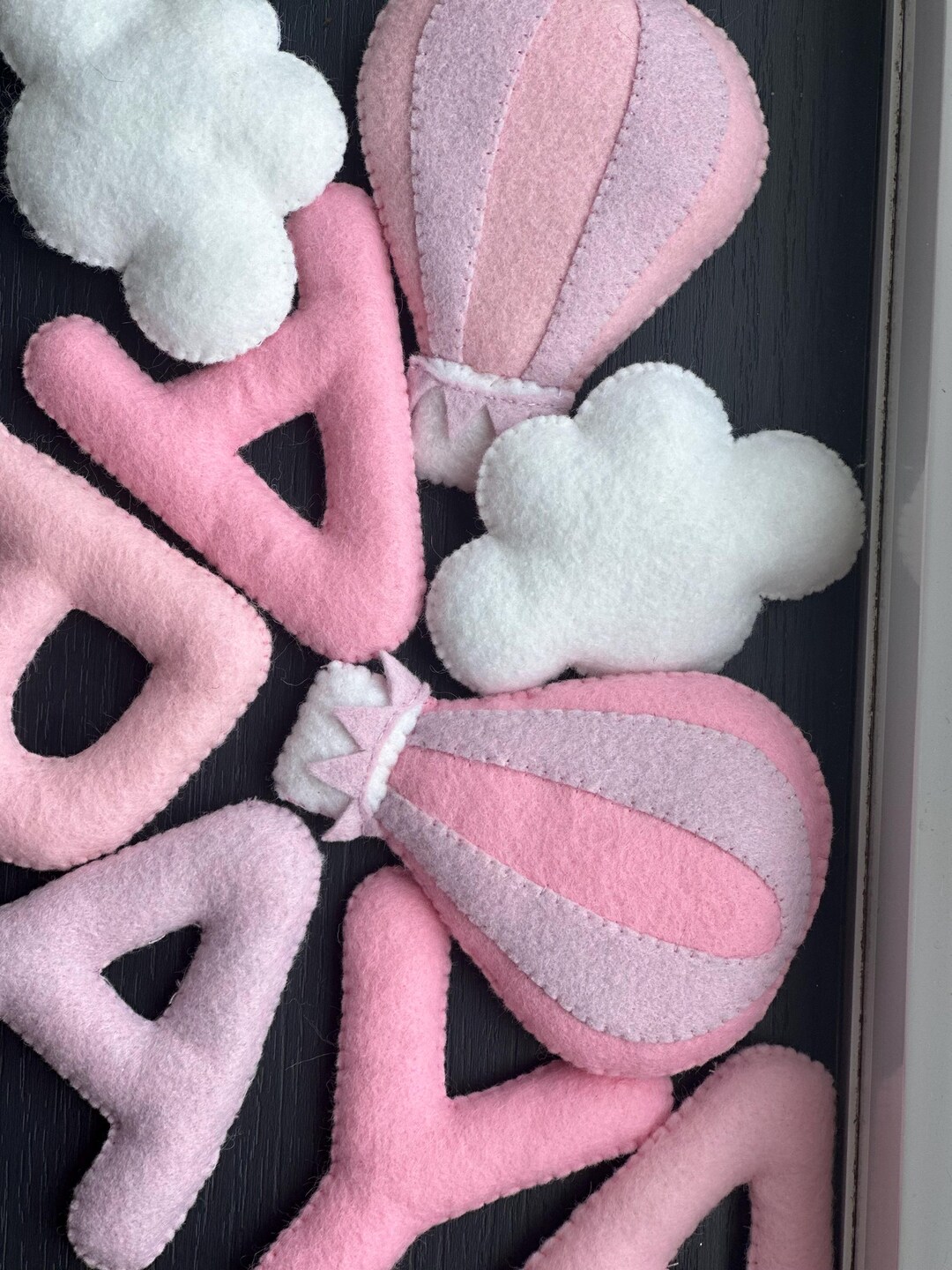 Name Garland With Hot Air Balloons and Clouds, Nursery Garland ...