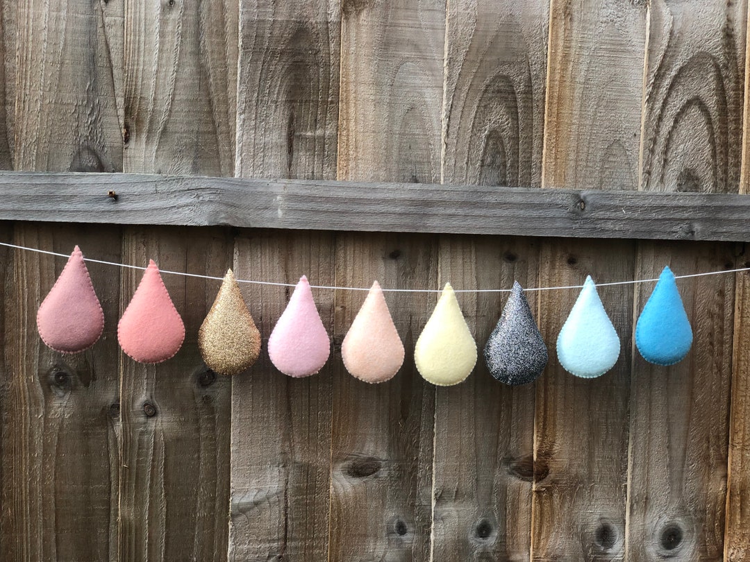 DROPLET GARLAND Teardrop Garland Raindrop Bunting Nursery - Etsy UK